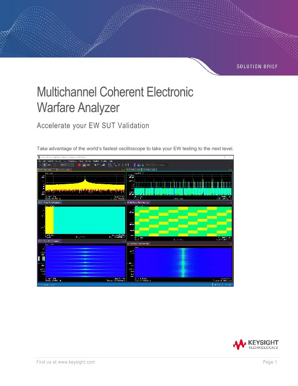 Multichannel Coherent Electronic Warfare Analysis Solution PDF Asset Page | Keysight